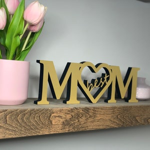 Mom Freestanding Wood Sign, Desk Sign, Shelf Sign, 3d Sign, Tabletop ...