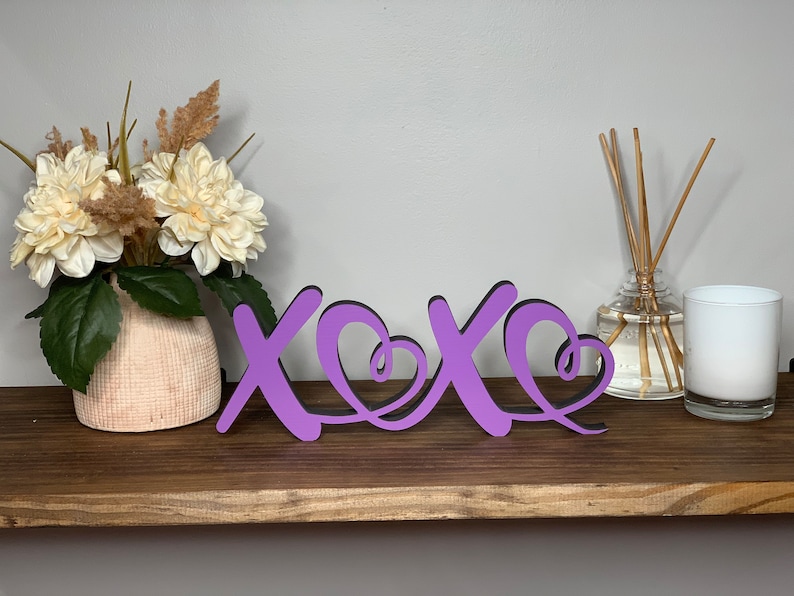 XOXO Wood Sign: Freestanding Shelf Decor - Etsy