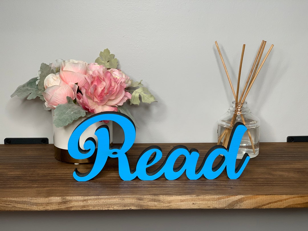 Read Freestanding Wood Sign, Shelf Decor, Desk Decor, Tabletop Decor ...
