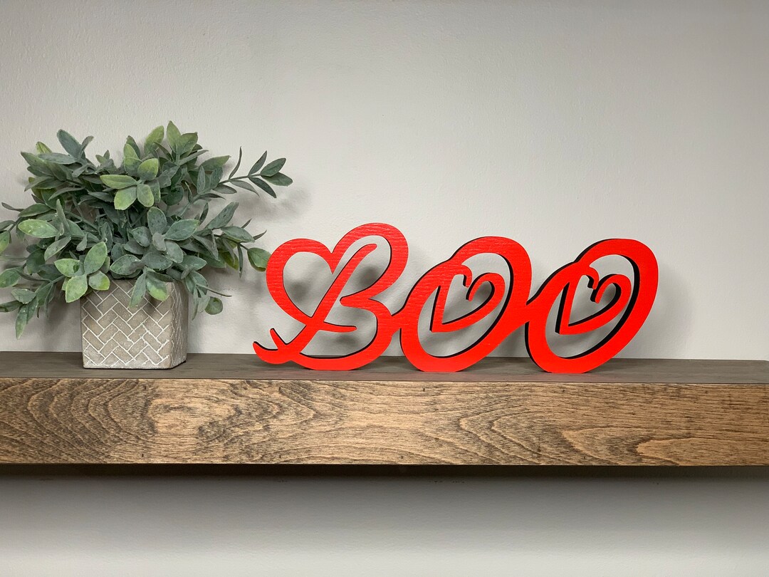 BOO Wood Freestanding Sign, 3d Sign Desk Decor Shelf Decor Mantel Decor ...