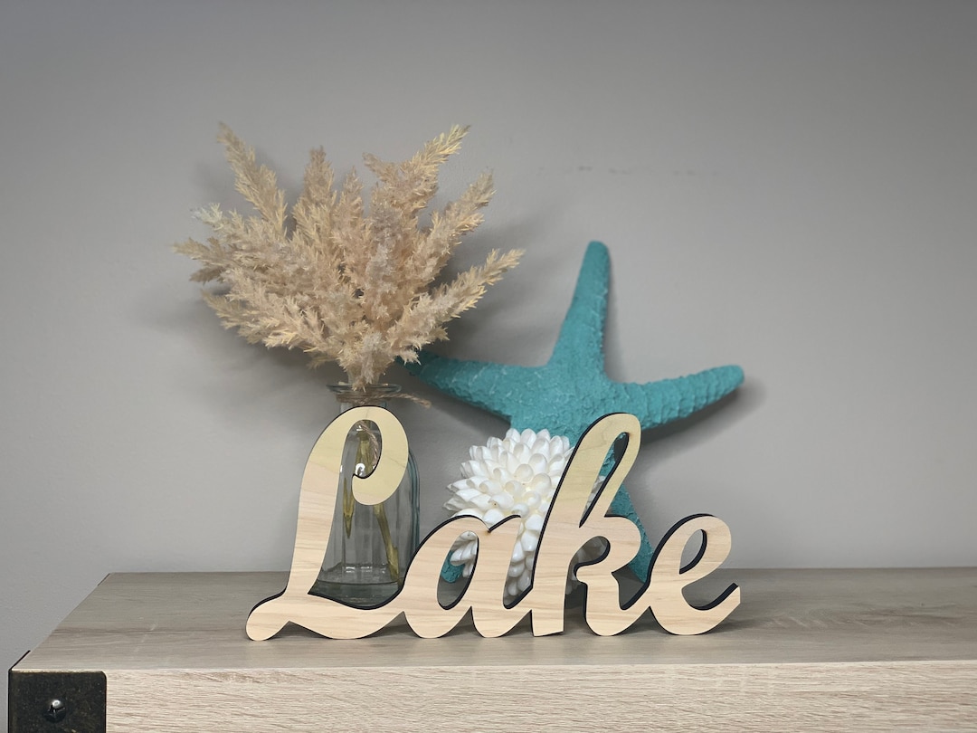 Lake Wooden Sign: Freestanding Tabletop Decor - Etsy