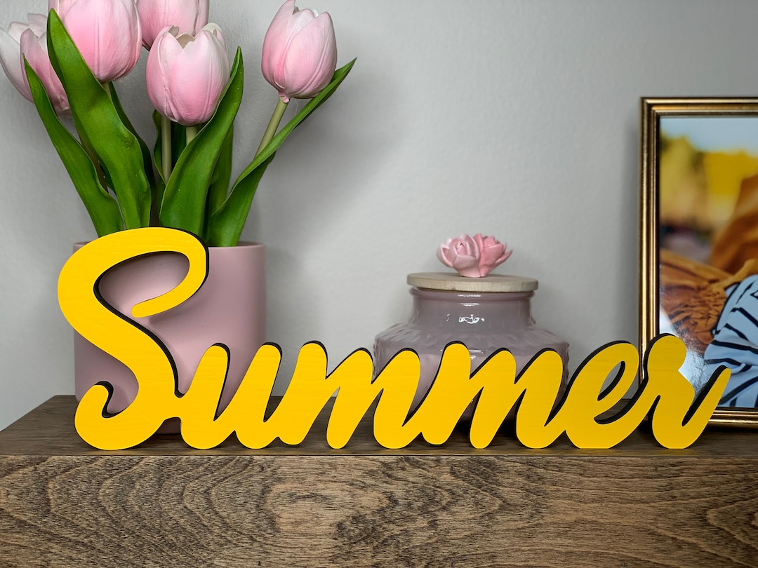Summer Freestanding Wood Sign, Desk Decor, Shelf Decor, 3d Sign, Home ...