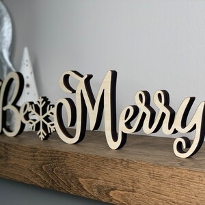 Be Merry Wood Freestanding Sign, Christmas Decor, 3D Signs, Mantle ...