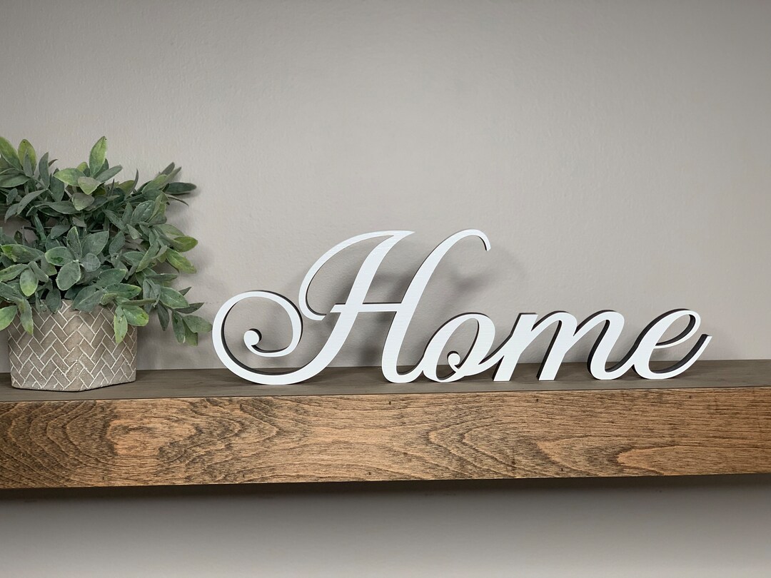 Home Freestanding Wood Sign Shelf Decor Desk Decor 3d Sign - Etsy