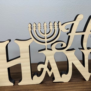 Freestanding Happy Hanukkah Wood Sign: Holiday Mantel Decor - Etsy
