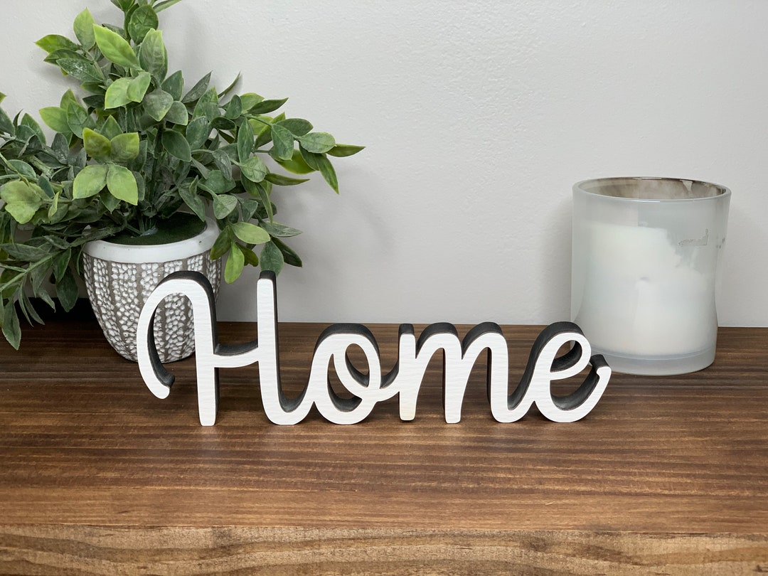 Home Freestanding Wood Sign, 3d Sign, Desk Decor, Entryway Decor, Shelf ...