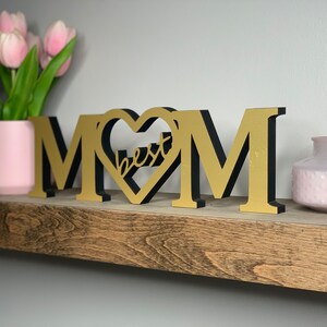 Mom Freestanding Wood Sign, Desk Sign, Shelf Sign, 3d Sign, Tabletop ...