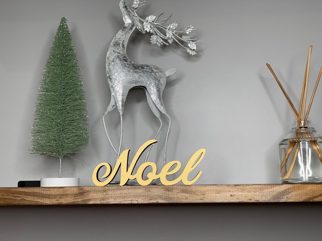 Noel Freestanding Wooden Sign Christmas 3D Signs Mantel Desk Table ...