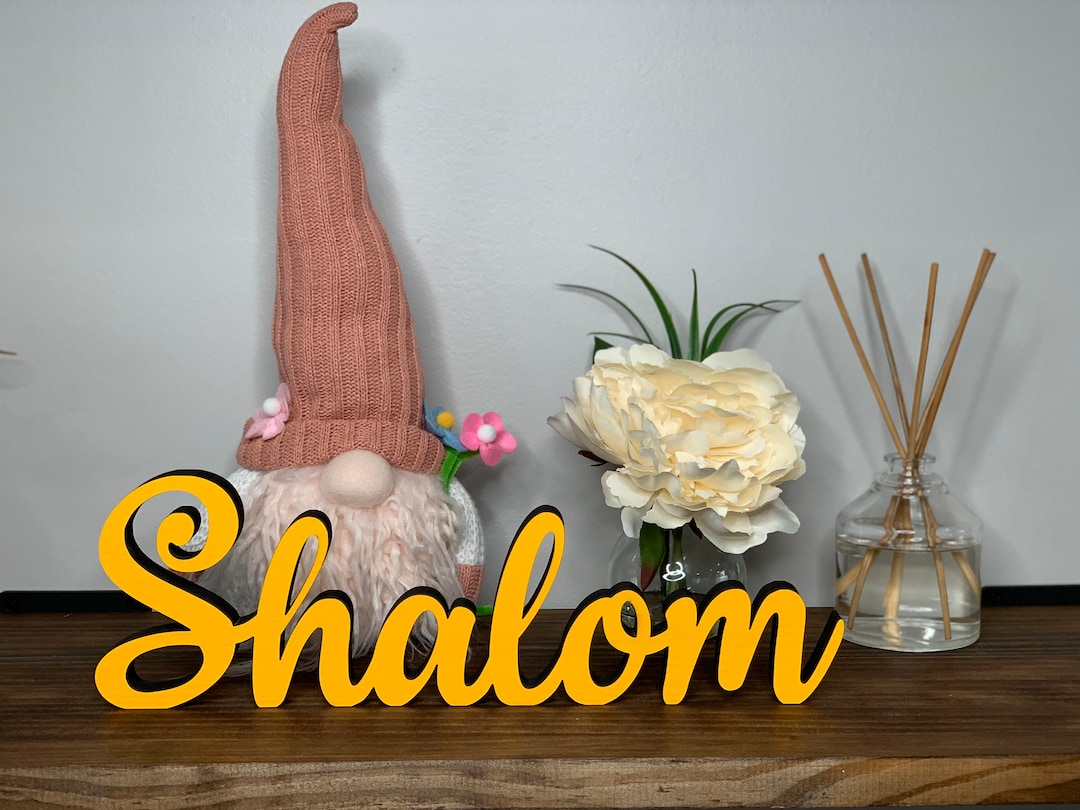 Shalom Wooden Sign: Freestanding Shelf Decor - Etsy