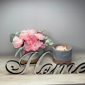 Home Freestanding Wood Sign, Shelf Decor, Desk Decor, 3d Sign, Tabletop ...