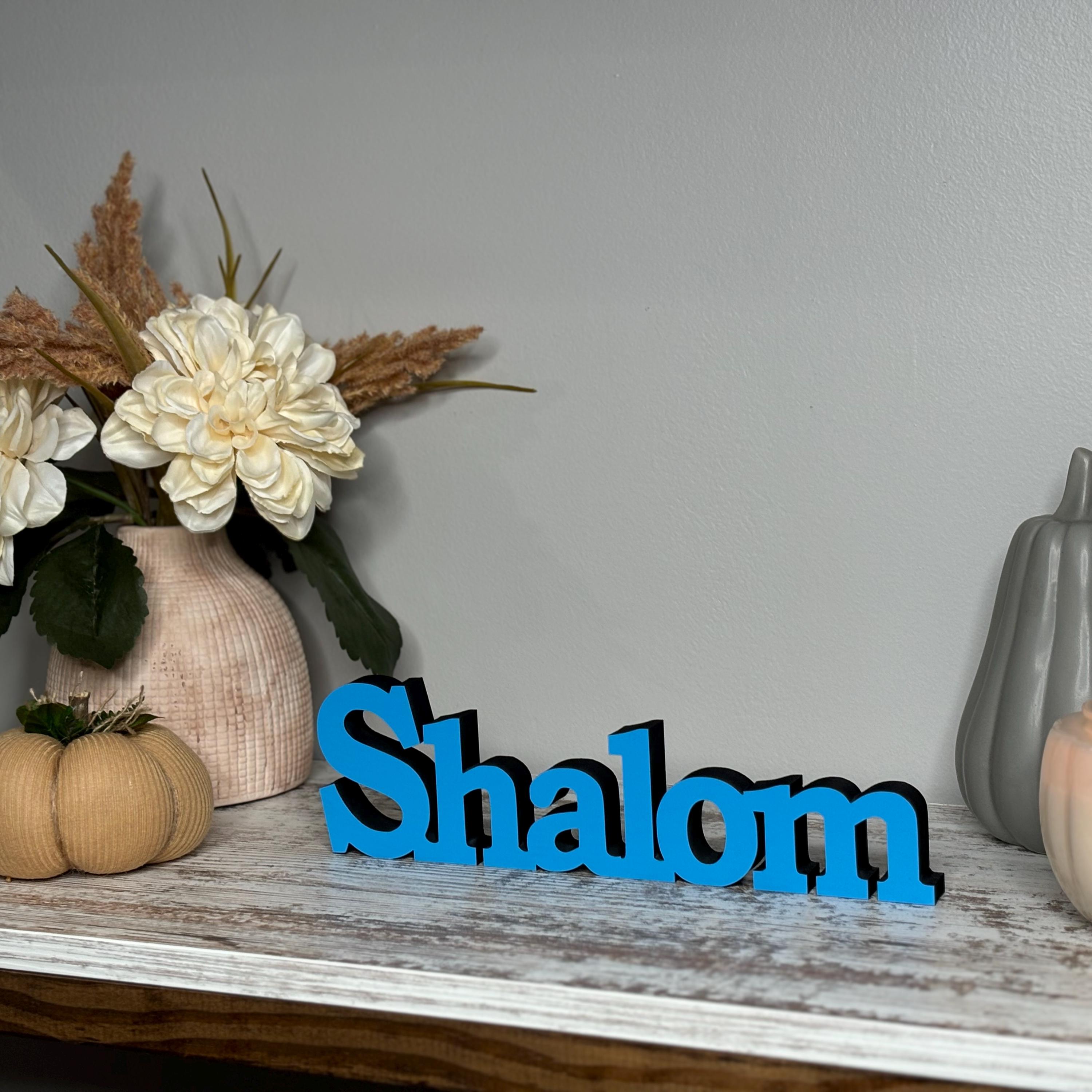 Shalom Wooden Sign: Freestanding Shelf Decor - Etsy