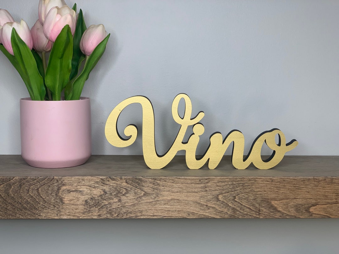 Vino Wood Sign: Freestanding Wine Bar Decor - Etsy