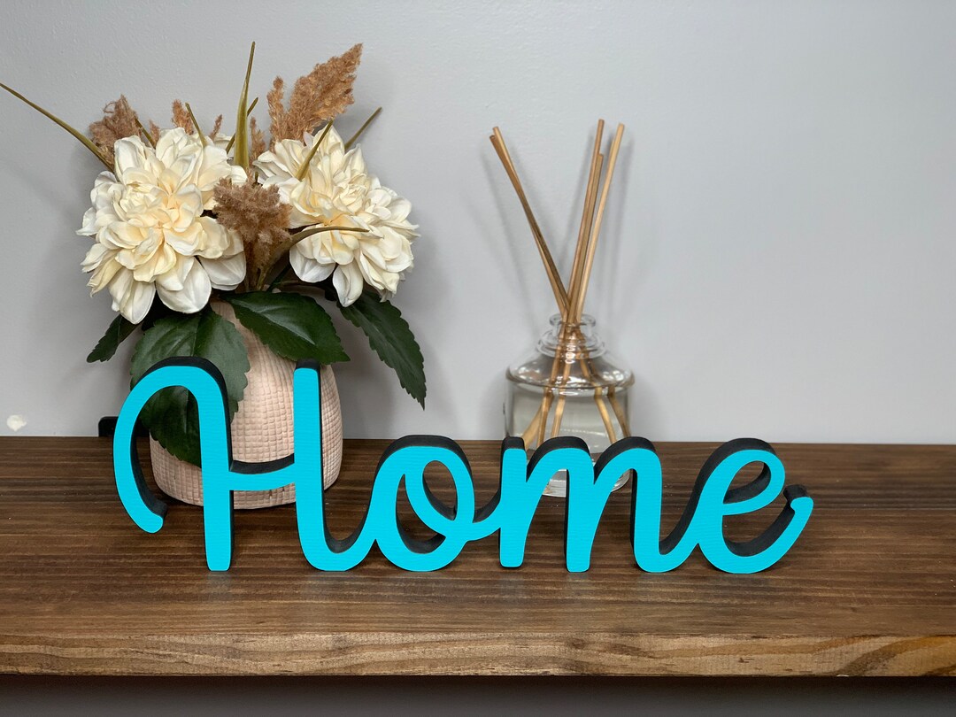 Home Freestanding Wood Sign, 3d Sign, Desk Decor, Entryway Decor, Shelf ...