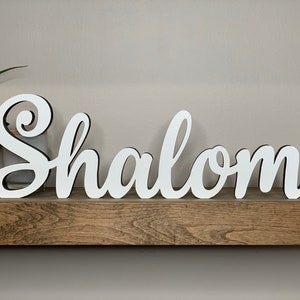 Shalom Wooden Sign: Freestanding Shelf Decor - Etsy