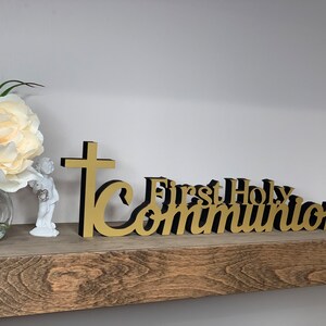 First Holy Communion Freestanding Wood Sign, First Communion Decor ...