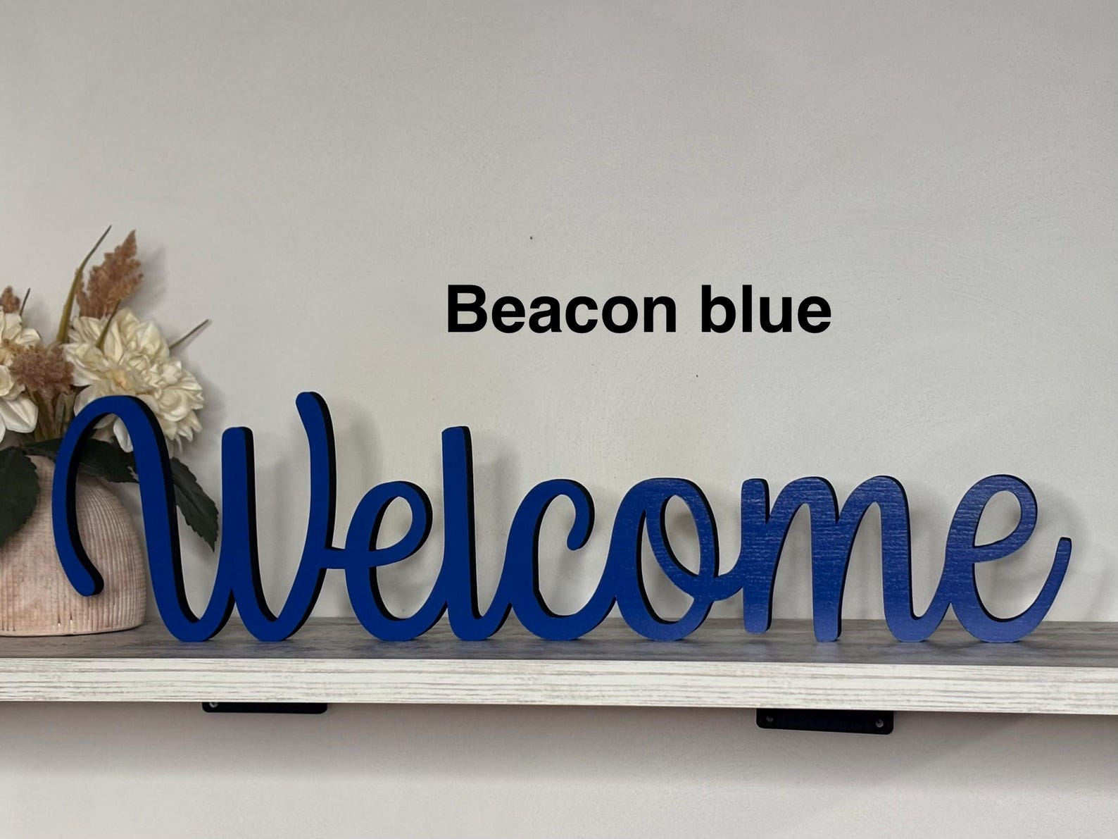 Welcome Freestanding Wood Sign, Desk Shelf, Floating Shelf, Entryway ...