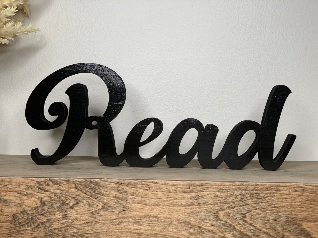 Read Freestanding Wood Sign, Shelf Decor, Desk Decor, Tabletop Decor ...