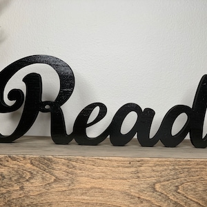 Read Freestanding Wood Sign: Shelf Decor - Etsy