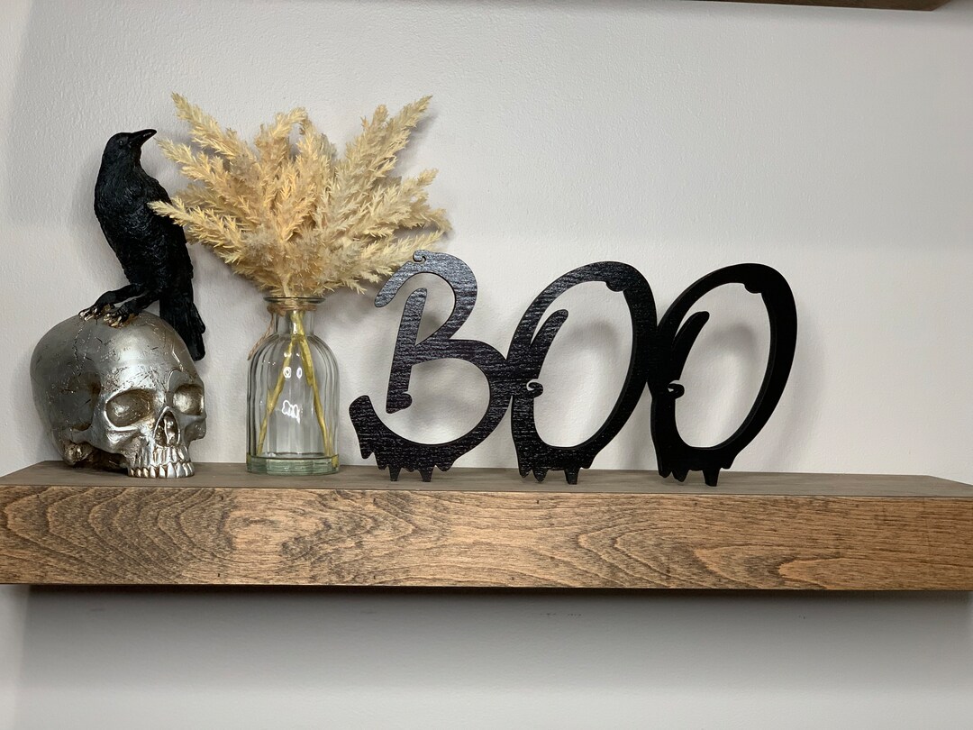 BOO Wood Freestanding Sign, 3d Sign Desk Decor Shelf Decor Mantel Decor ...