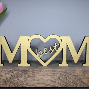 Mom Freestanding Wood Sign, Desk Sign, Shelf Sign, 3d Sign, Tabletop ...