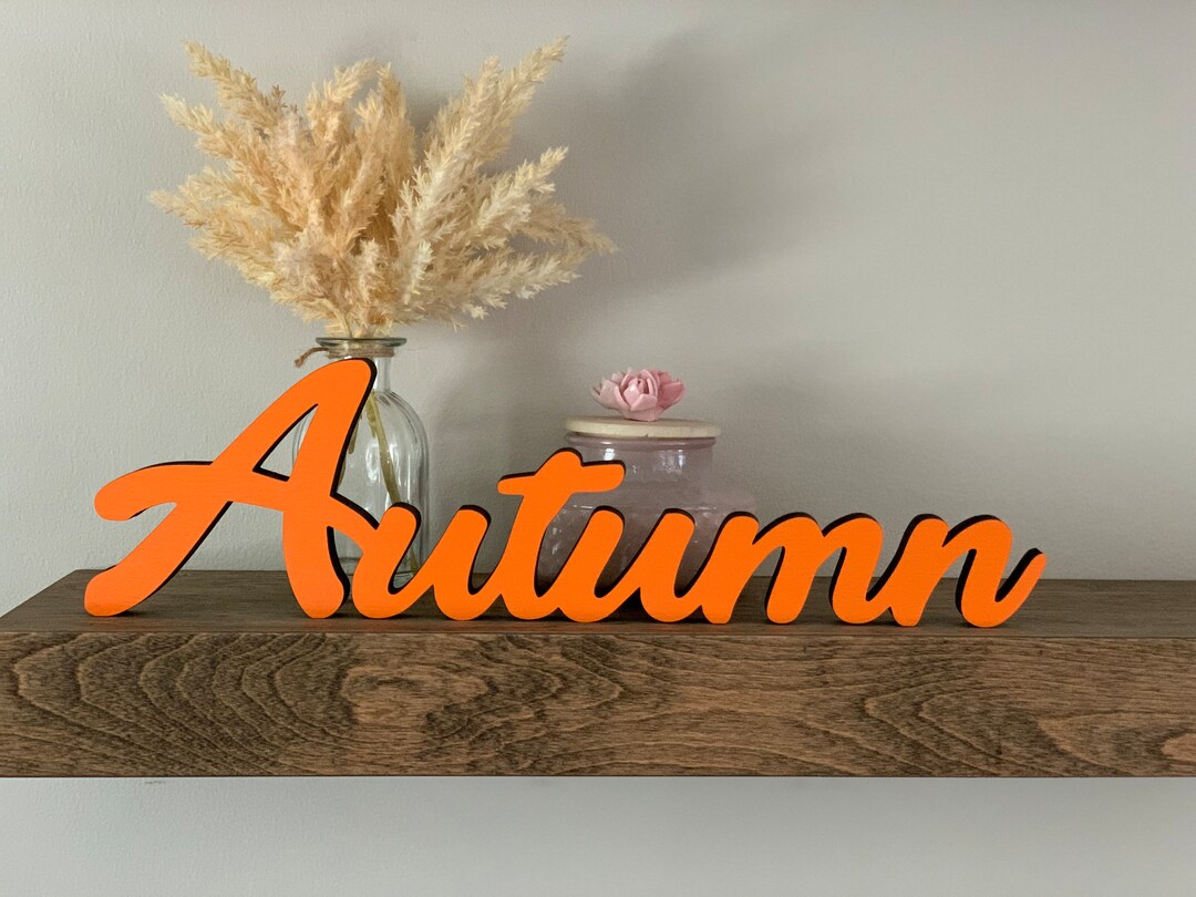 Autumn Freestanding Wooden Sign, Desk Shelf Fall Decor, 5 Sizes ...