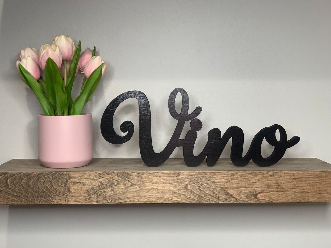 Vino Freestanding Wood Sign 3d Sign Desk Decor Shelf Decor - Etsy