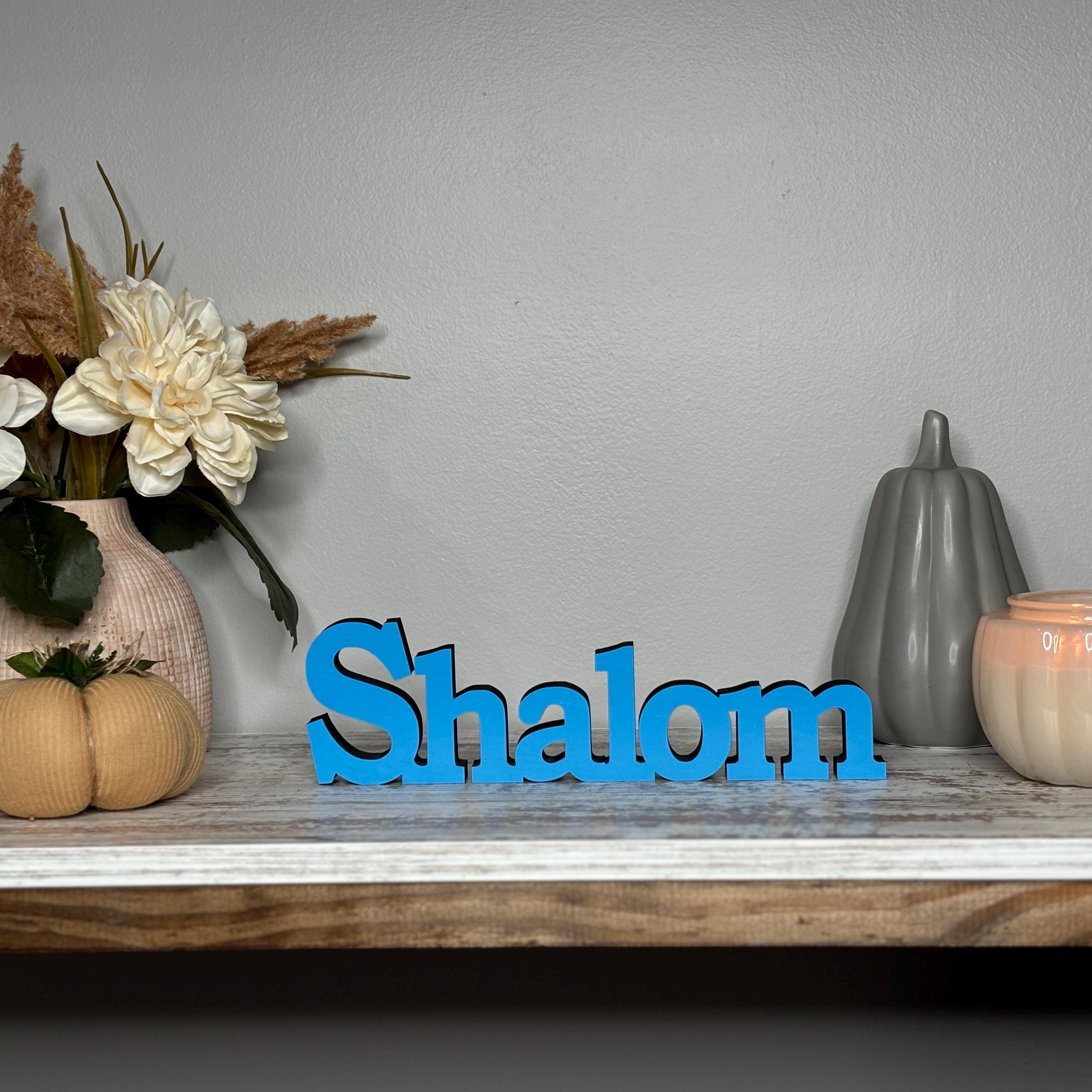 Shalom Wooden Sign: Freestanding Shelf Decor - Etsy