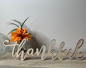Thankful Wood Sign | Etsy