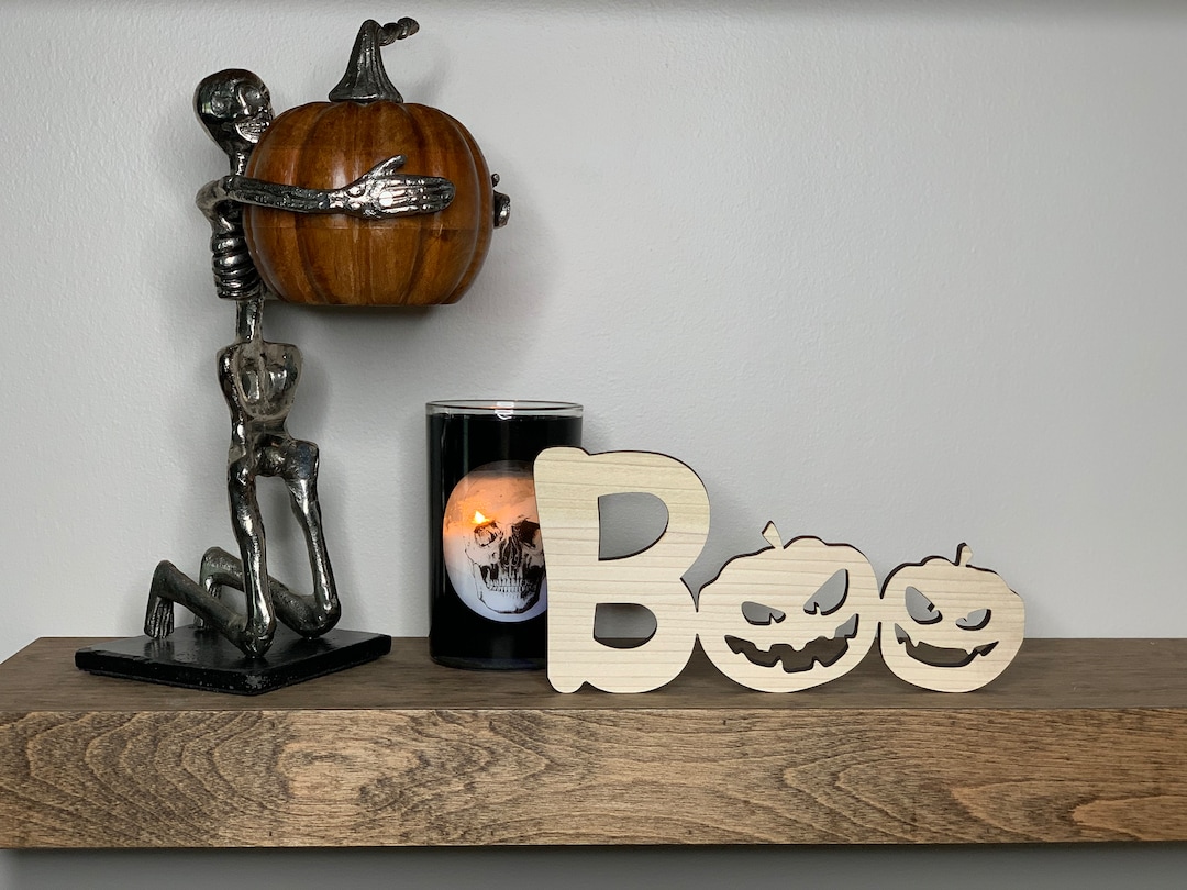 BOO Wood Freestanding Sign, 3d Sign Desk Decor Shelf Decor Mantel Decor ...