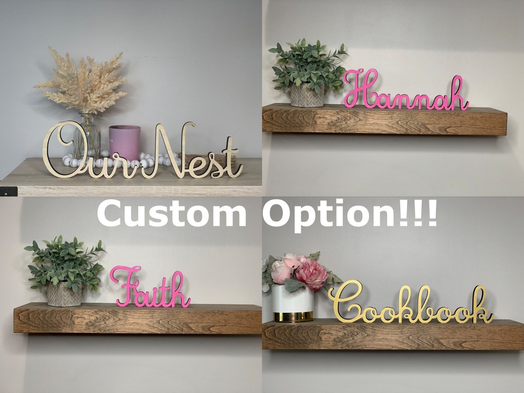 Custom Word Name Freestanding 6th Font Option Wood, Nursery, Desk ...