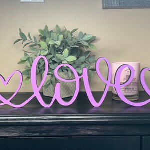 Love With Hearts Freestanding Wood Sign, Shelf Decor, Bridal Desk ...