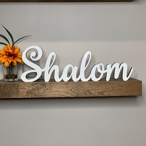 Shalom Freestanding Wood Sign, Shelf Decor, Tabletop, Mantel, Living ...