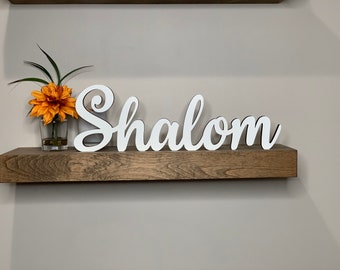 Shalom Hand Painted Floral Wood Sign-hebrew Word for Peace - Etsy