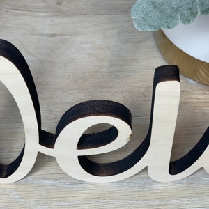 Welcome Freestanding Wood Sign Desk Decor Shelf Decor 3d | Etsy