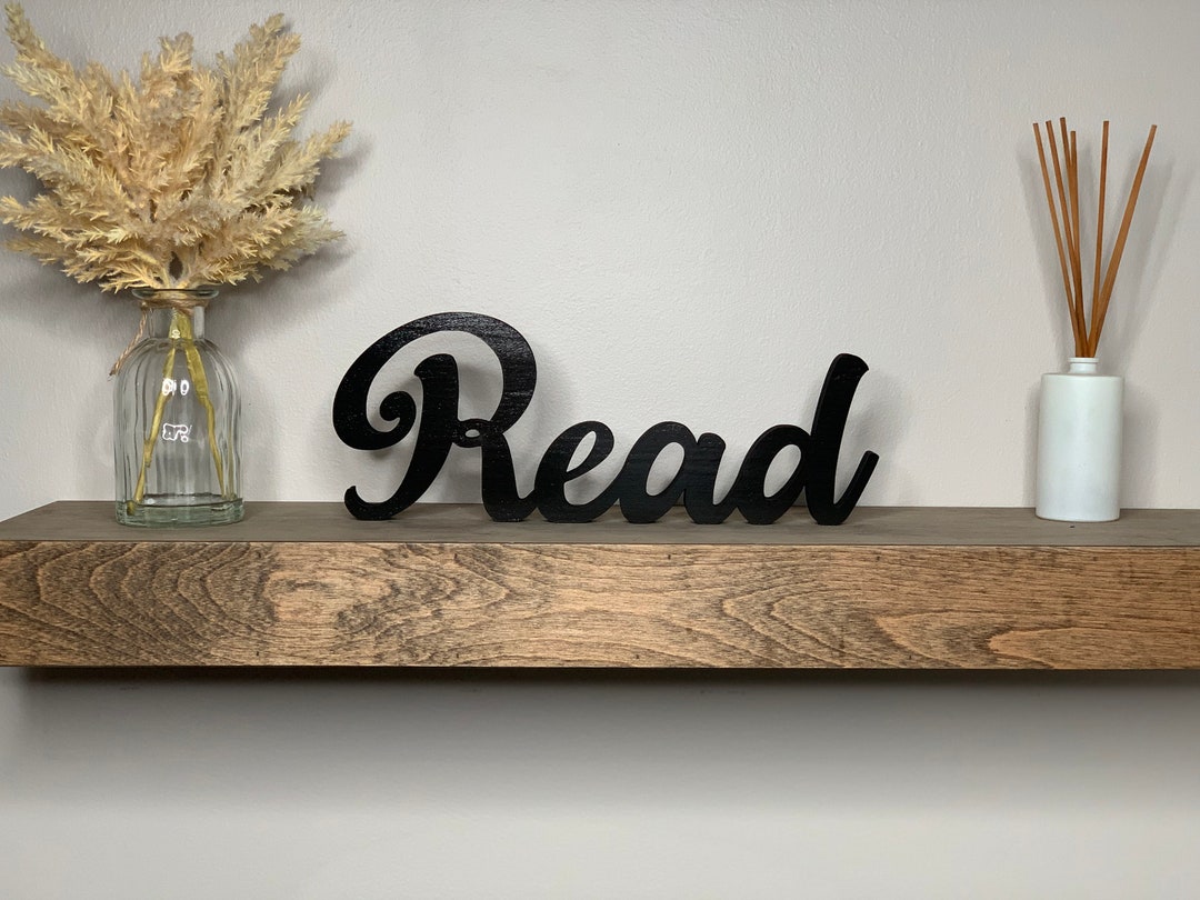 Read Freestanding Wood Sign Shelf Decor Desk Decor Tabletop - Etsy
