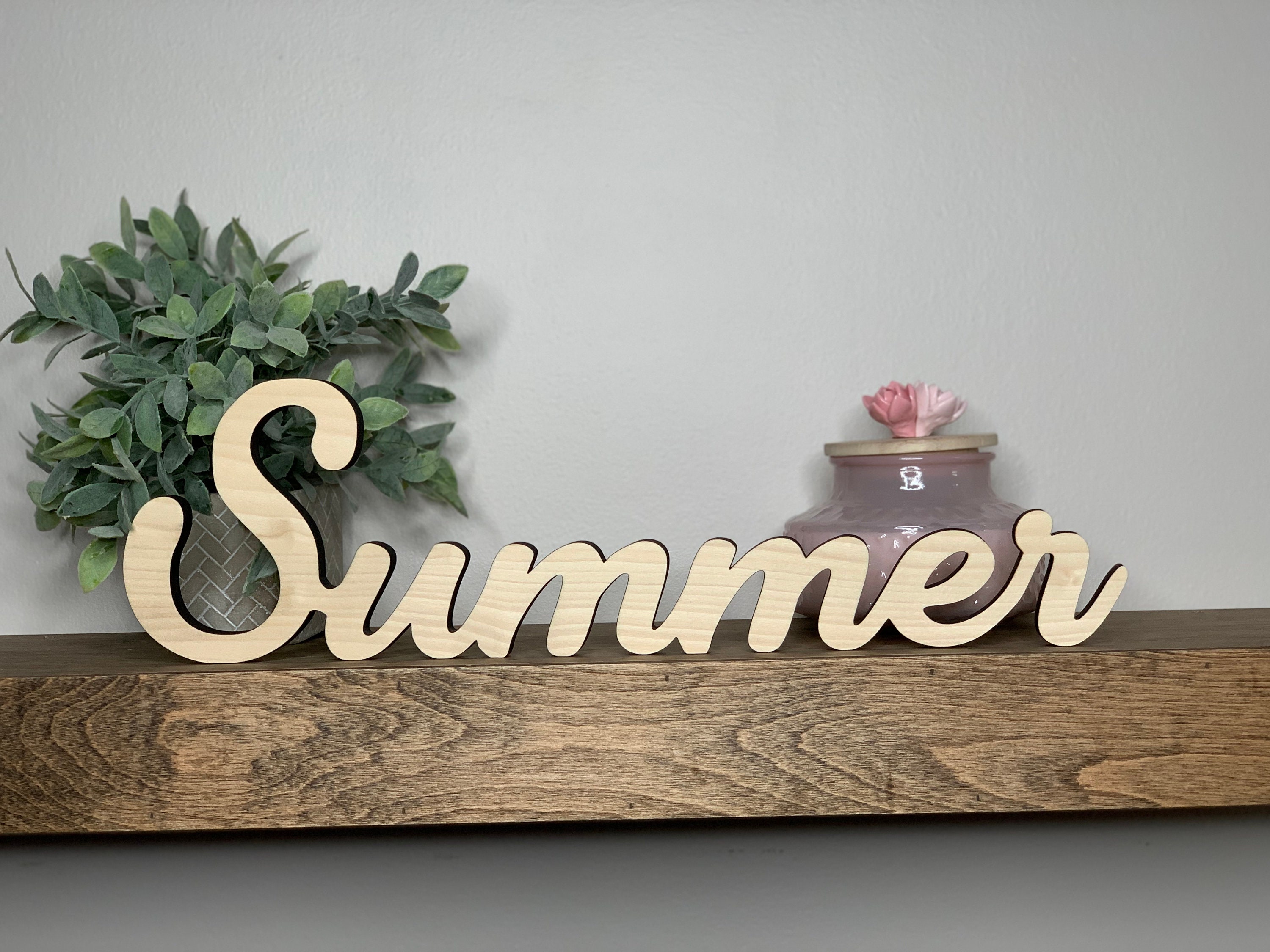 Summer Freestanding Wood Sign Desk Decor Shelf Decor 3d - Etsy
