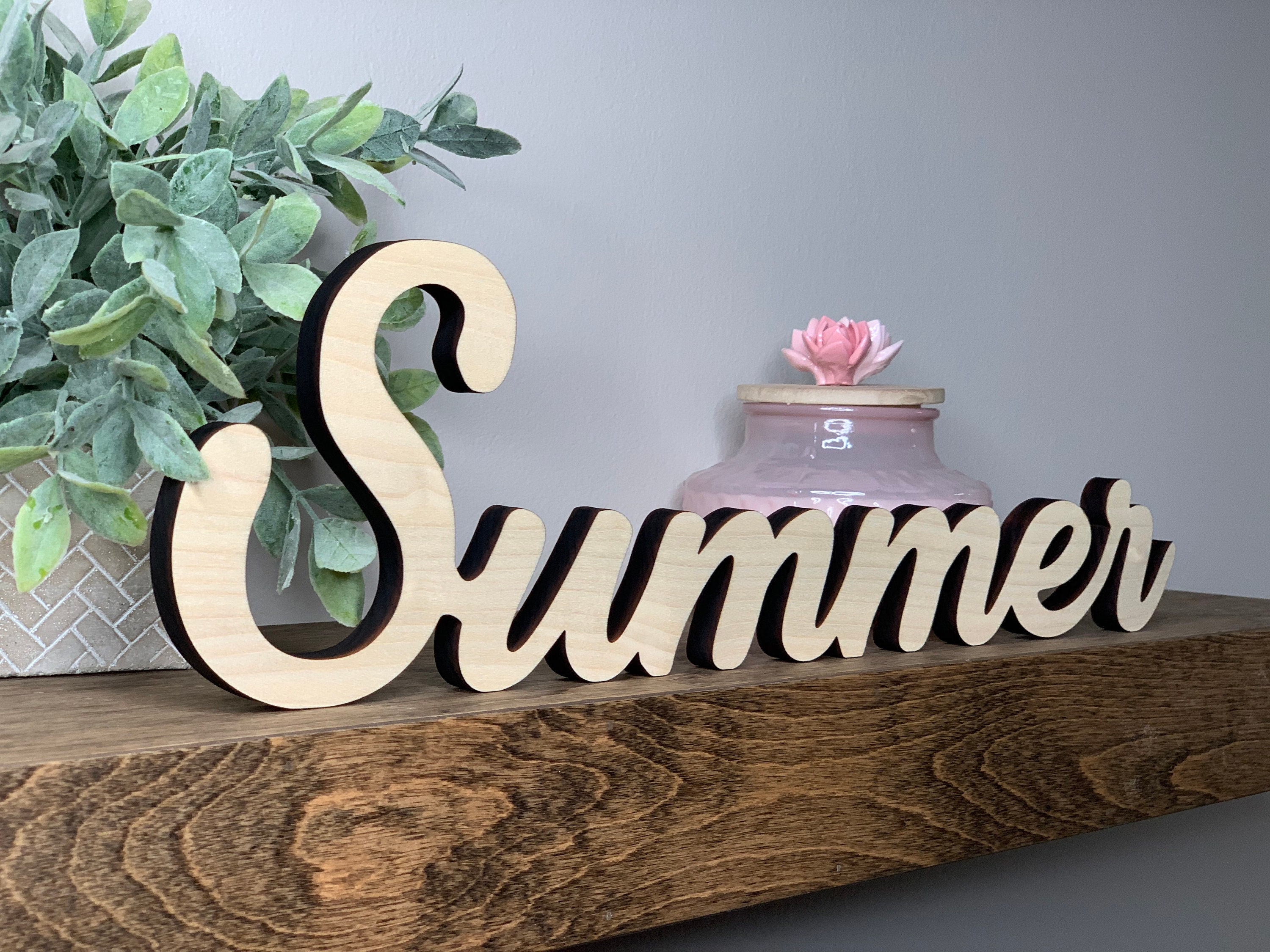 Summer Freestanding Wood Sign Desk Decor Shelf Decor 3d - Etsy