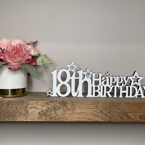 Happy Birthday Freestanding Wood Sign With Personalized Number Birthday ...