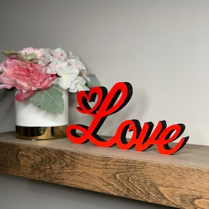 Love Freestanding Wood Sign, Home Decor, Desk Decor, 3d Sign, Mantel ...