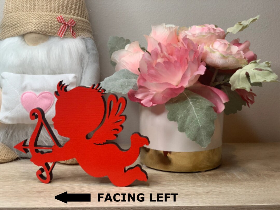 Cupid Wood Sign: Valentine's Day Shelf Decor (5/7" Tall) - Etsy