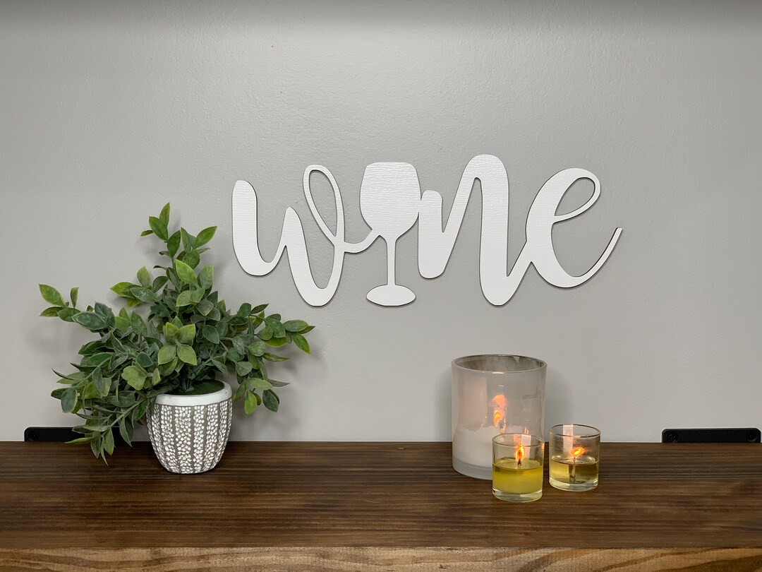 Wine Wooden Wall Sign: Laser Cut Bar Decor - Etsy