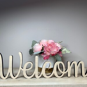 Welcome Freestanding Wood Sign Desk Decor Shelf Decor 3d | Etsy