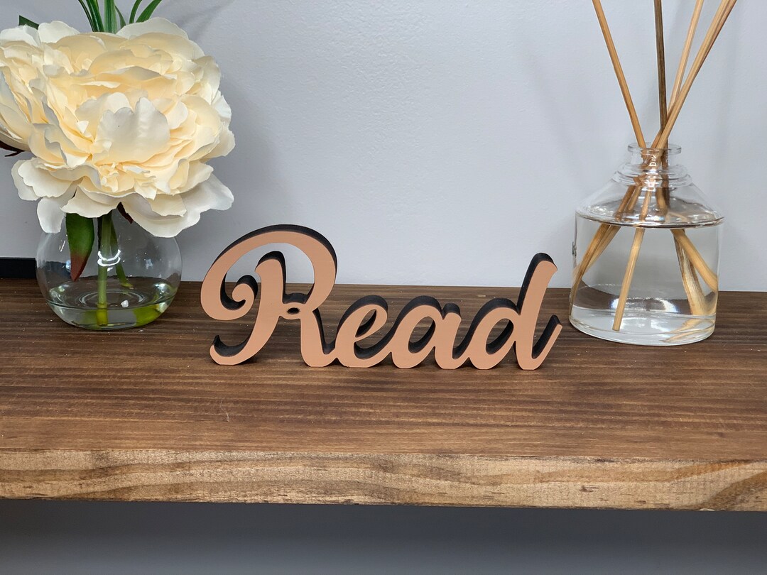 Read Freestanding Wood Sign, Shelf Decor, Desk Decor, Tabletop Decor ...