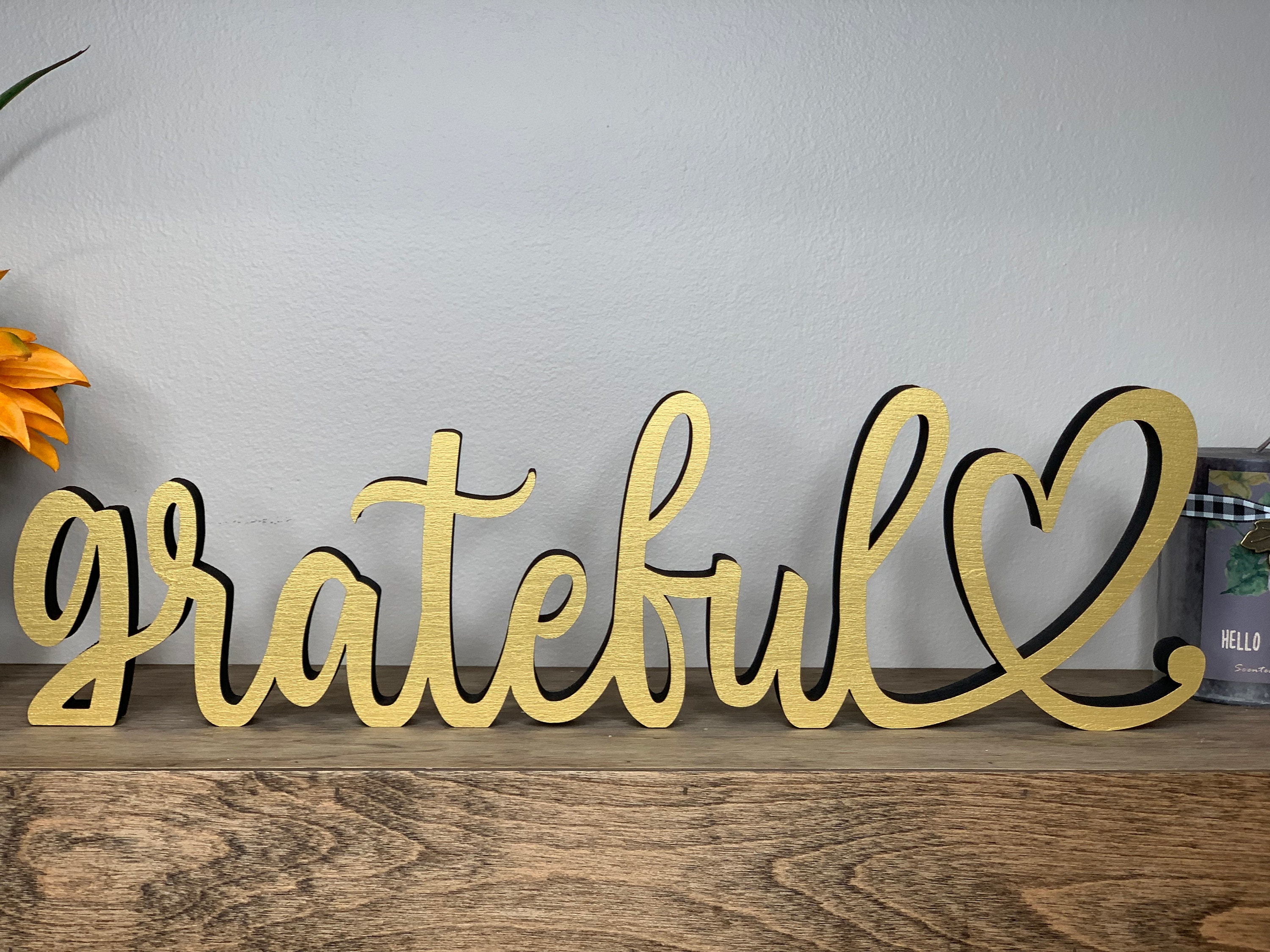 Grateful Heart Wood Sign: Freestanding Shelf Decor - Etsy