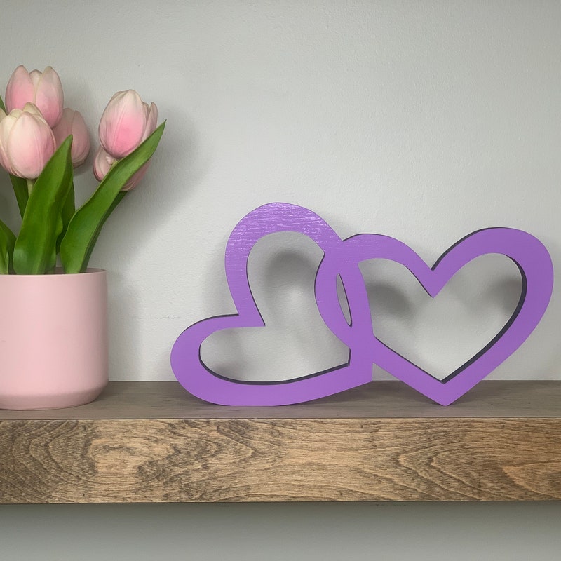 Wooden Red Heart Deco - Etsy
