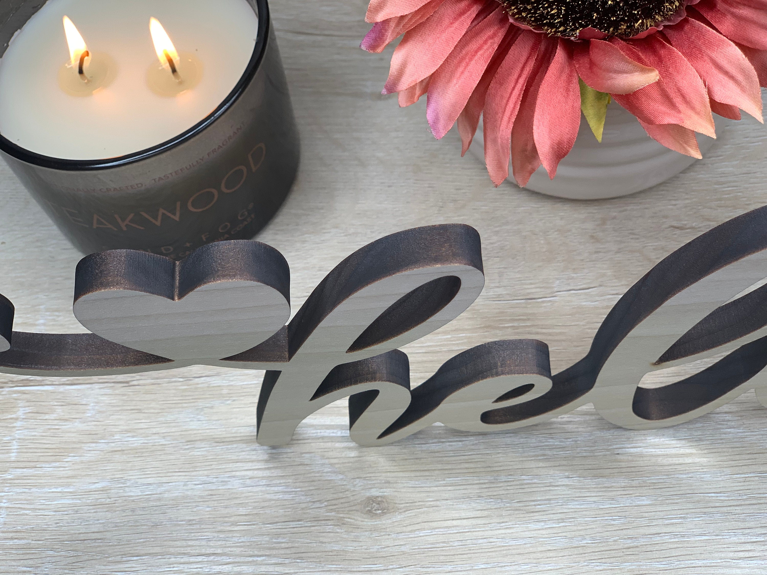 Hello Freestanding Wood Sign 3d Sign Desk Decor Shelf - Etsy