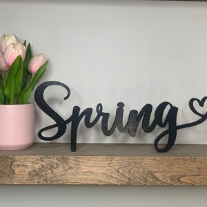 Spring Heart Freestanding Wood Sign, Shelf Desk Tabletop Entryway , 5 ...