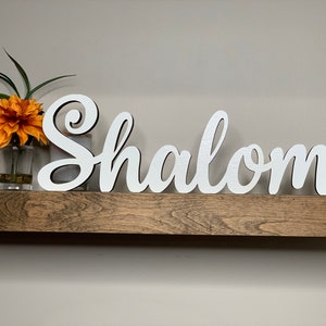 Shalom Freestanding Wood Sign, Shelf Decor, Tabletop, Mantel, Living ...