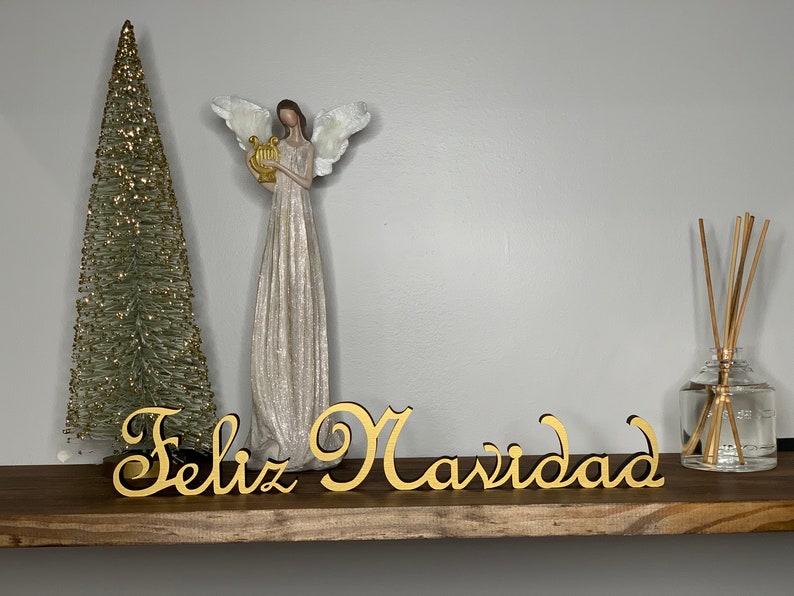 Feliz Navidad Wood Sign: Freestanding Christmas Decor - Etsy