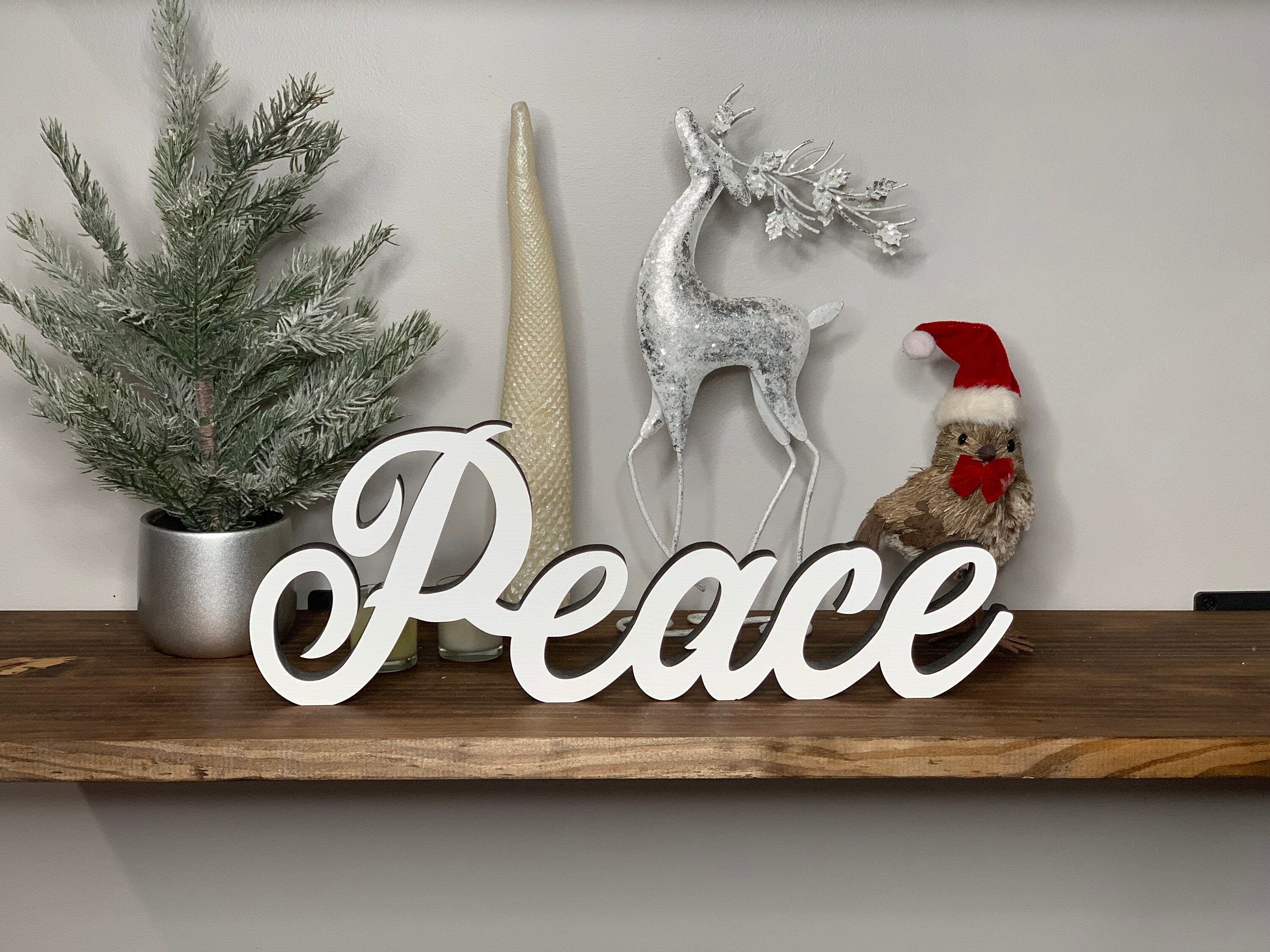 Peace Wooden Sign: Freestanding Shelf Decor - Etsy